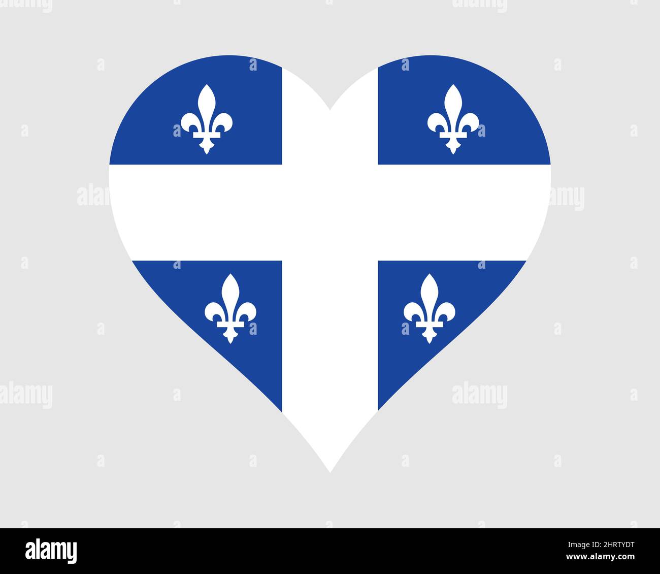 Québec Canada drapeau du coeur. Québec drapeau de la province de la ...