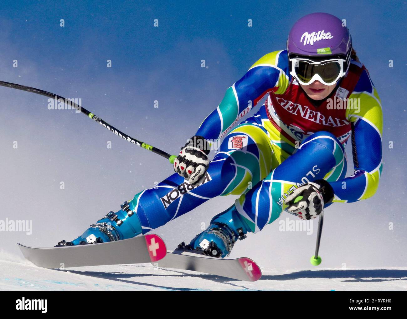 Tina Maze, de Slovénie, a fait descendre le cap sur son chemin jusqu'à la septième place de la ...