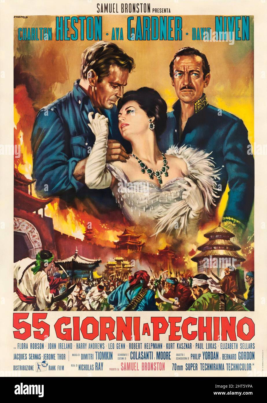CHARLTON HESTON, DAVID NIVEN et AVA GARDNER en 55 JOURS À PÉKIN (1963 ...