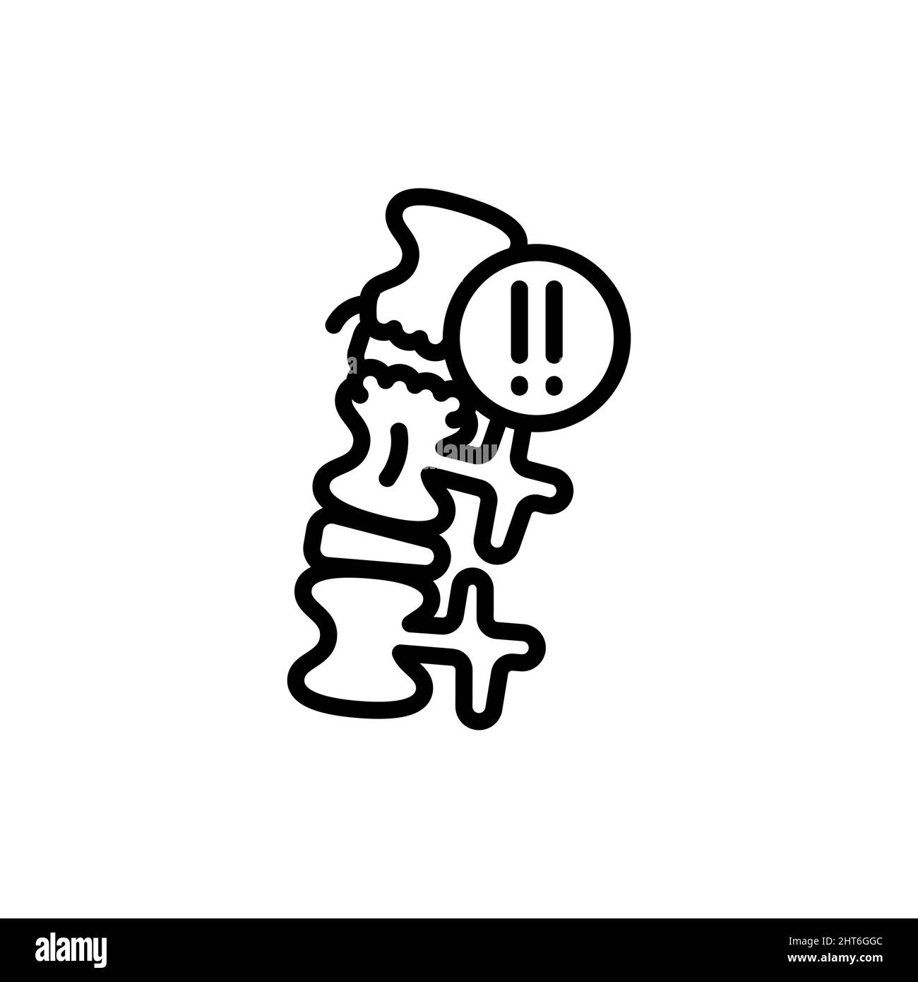 Icône de la ligne de couleur de la maladie du rachis. Elément vectoriel ...