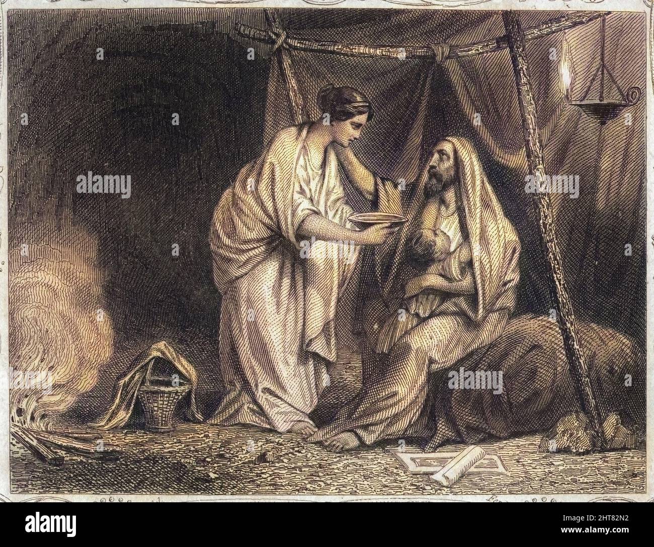Eponine et son mari Julius Sabinus vivant clandestinement dans une ...