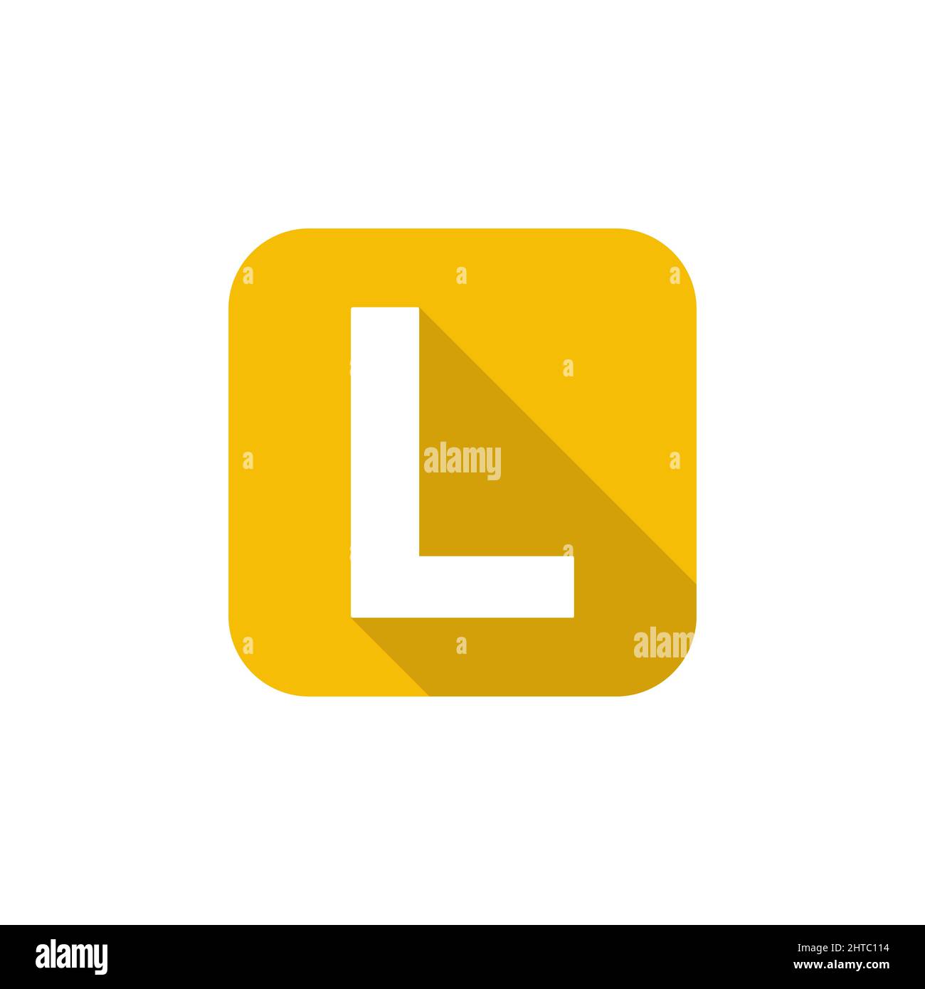 Lettre L avec modèle de signe ombré long, symbole de texte, alphabet ...