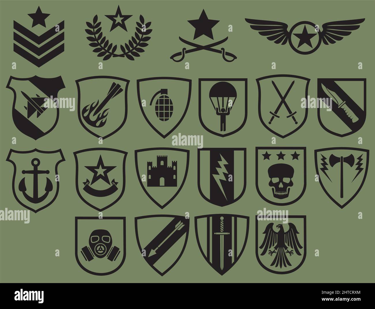 Illustration vectorielle des symboles militaires Image Vectorielle ...