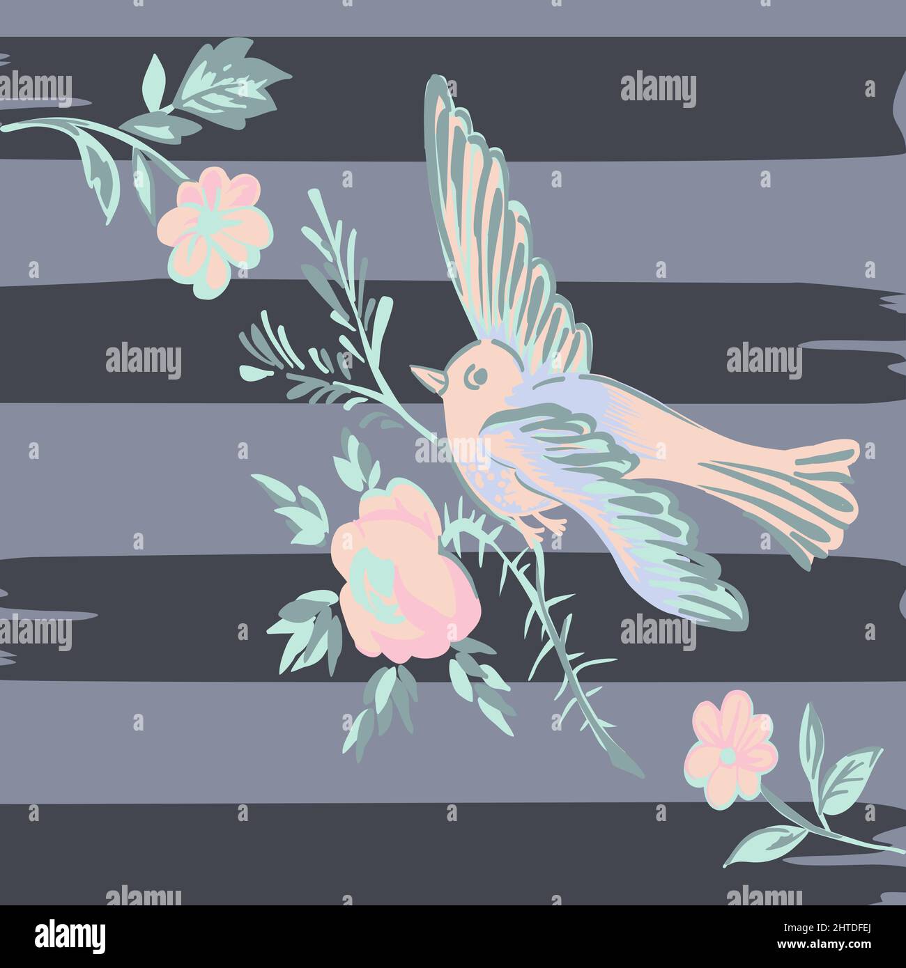 Oiseau de paradis en fleur Banque d'images vectorielles - Alamy