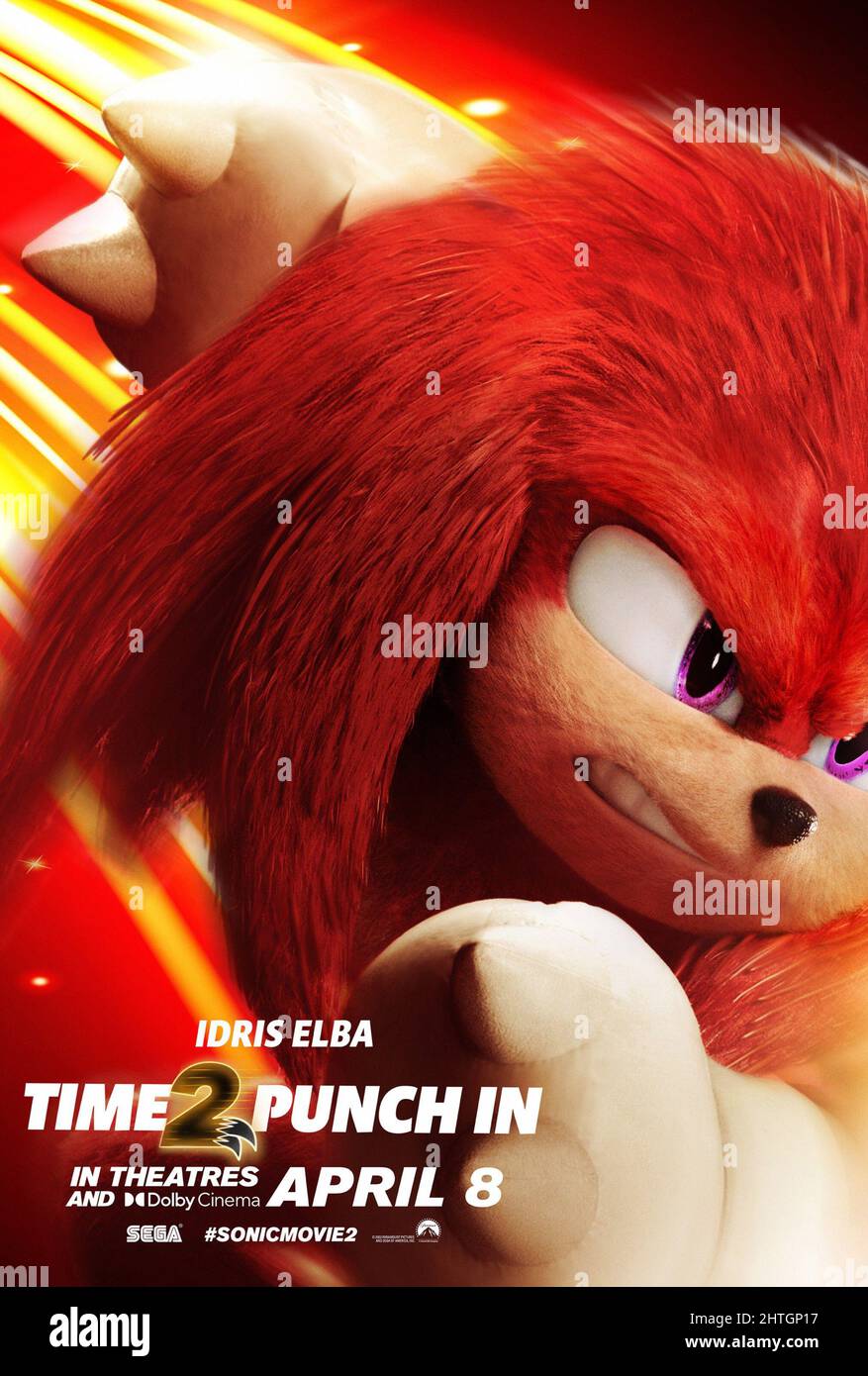 SONIC THE HEDGEHOG 2, affiche de personnages, Knuckles (voix : Idris Elba), 2022. © Paramount ...