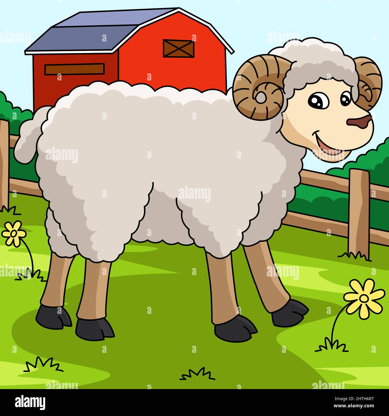 Illustration de l'animal coloré du dessin animé de mouton Image ...