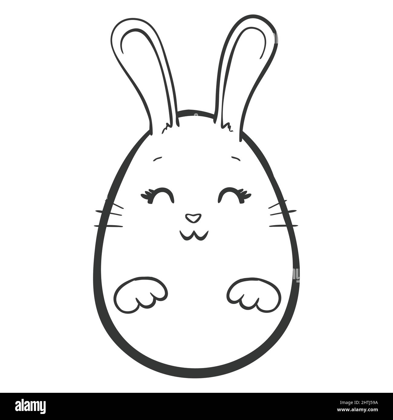 dessin animé vectoriel mignon lapin. imprimé, autocollant, logo ...