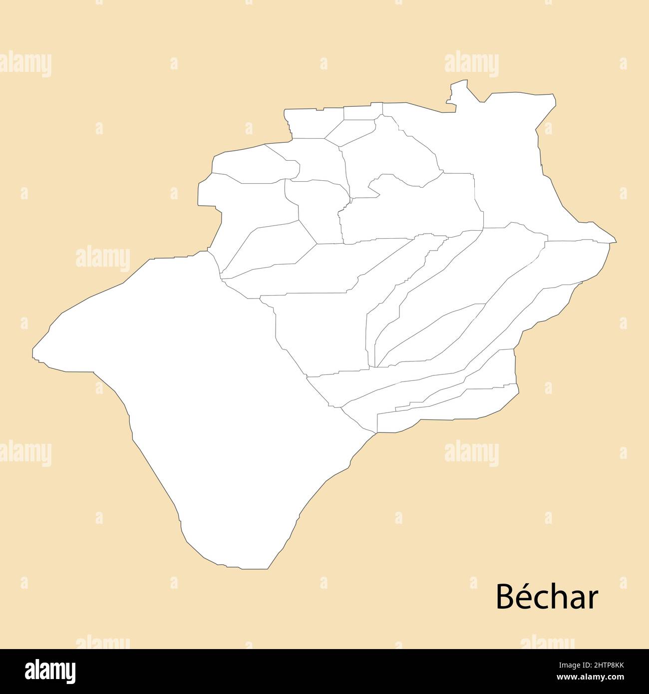 Bechar map Banque d'images vectorielles - Alamy