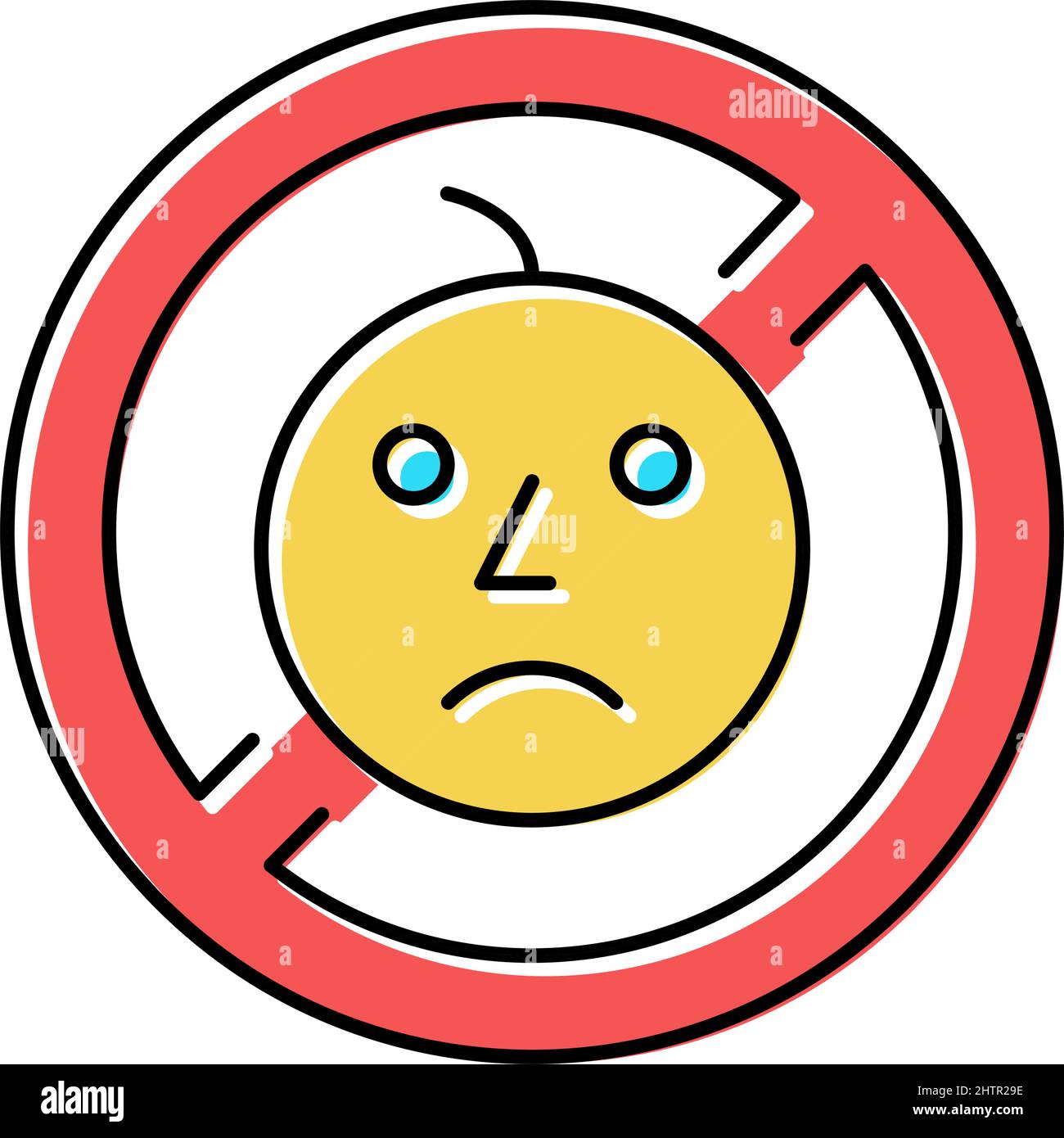 illustration vectorielle de la couleur du symbole d'interdiction enfant ...