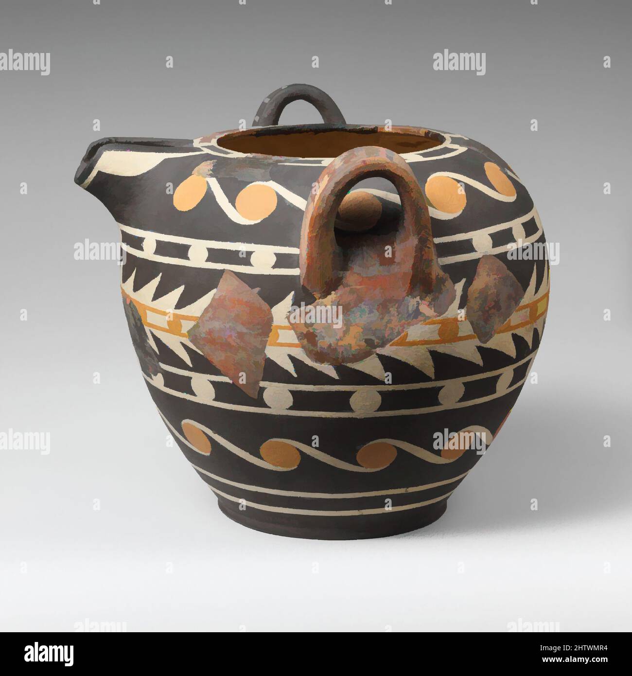 Art inspiré par un pot en terre cuite à ponte, Minoan moyen II–III, env ...