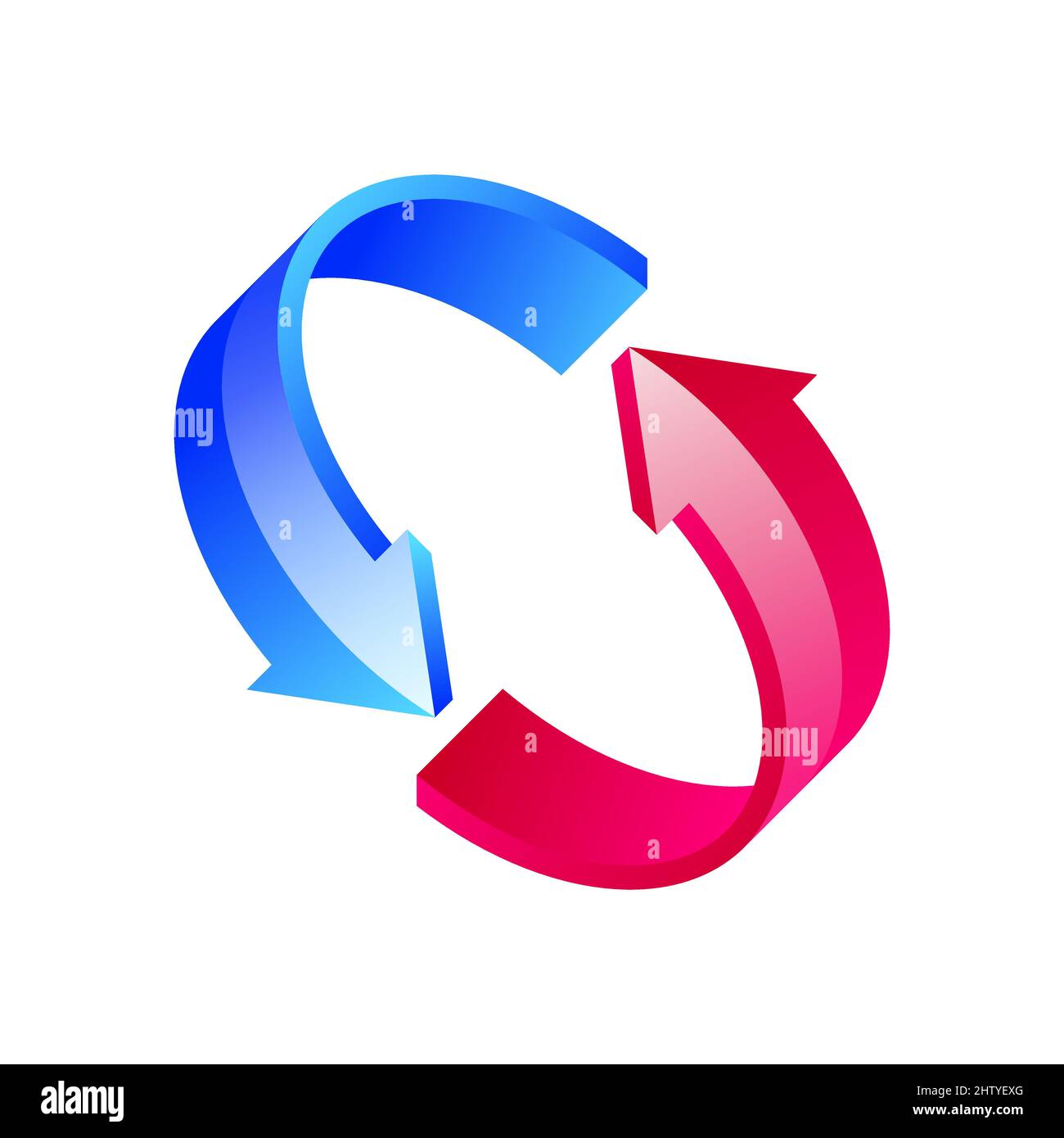 Flèches bleues et rouges. Échanger le symbole. 3D flèches de ...