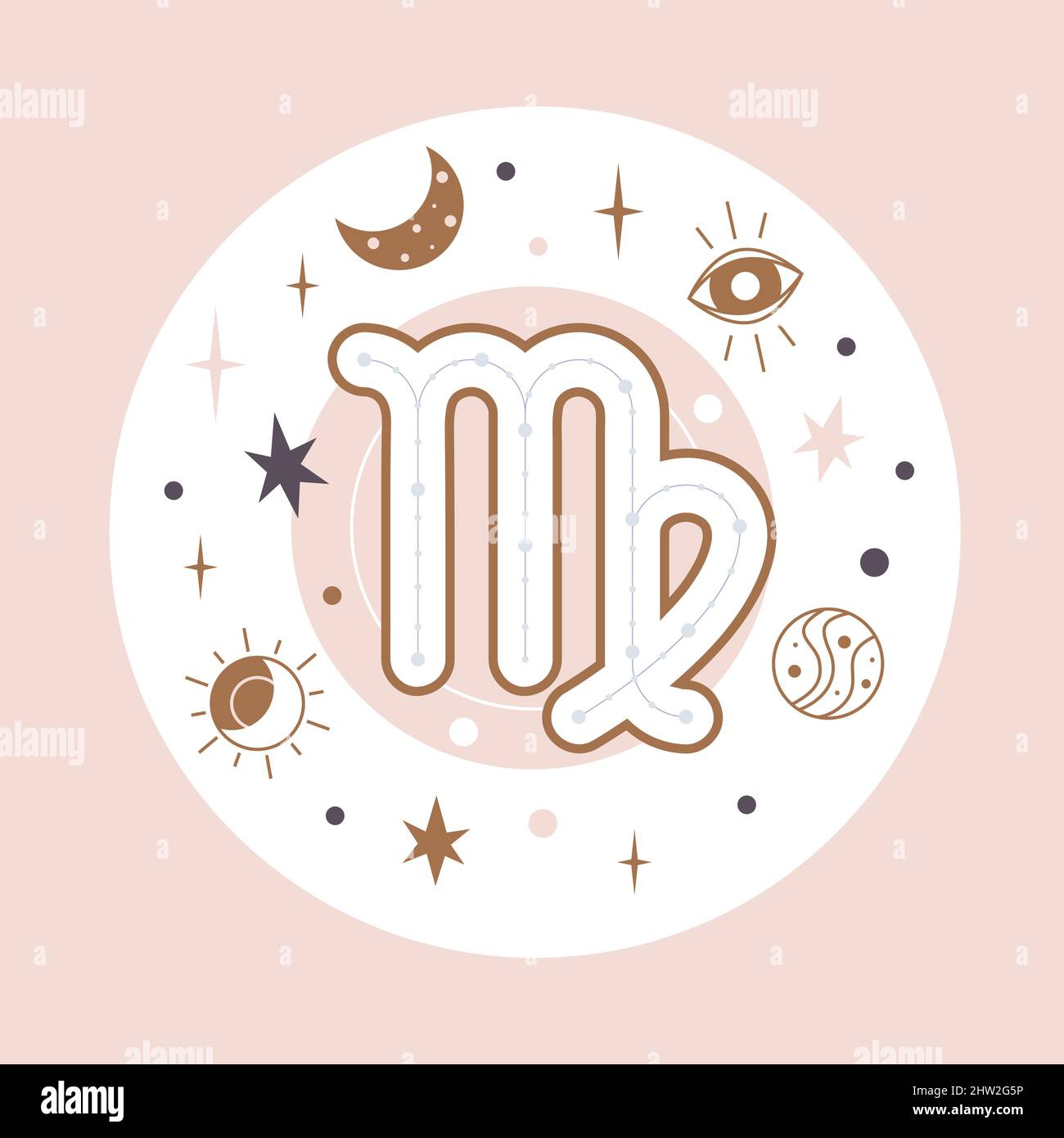 Symbole de la vierge signe du zodiaque illustration horoscope Banque de ...