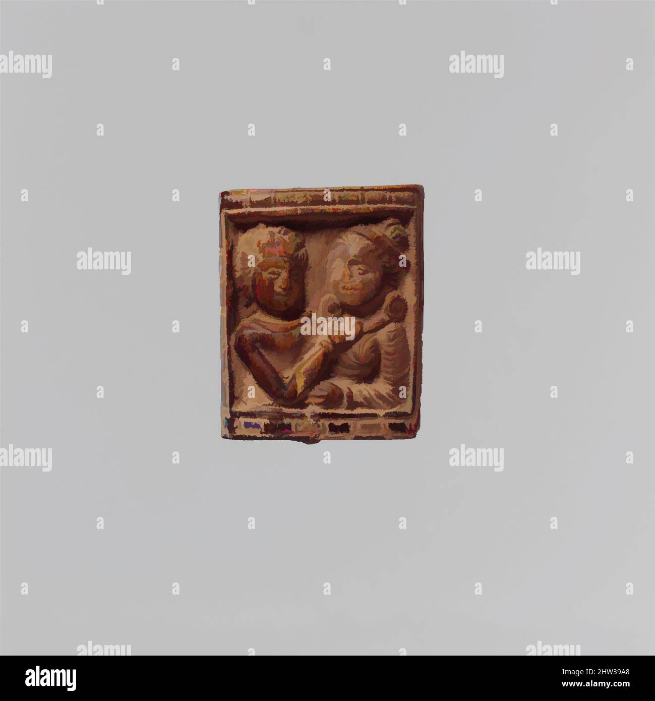 Art inspiré par plaque avec couple aimant (Mithuna), 1st–3rd siècle ...