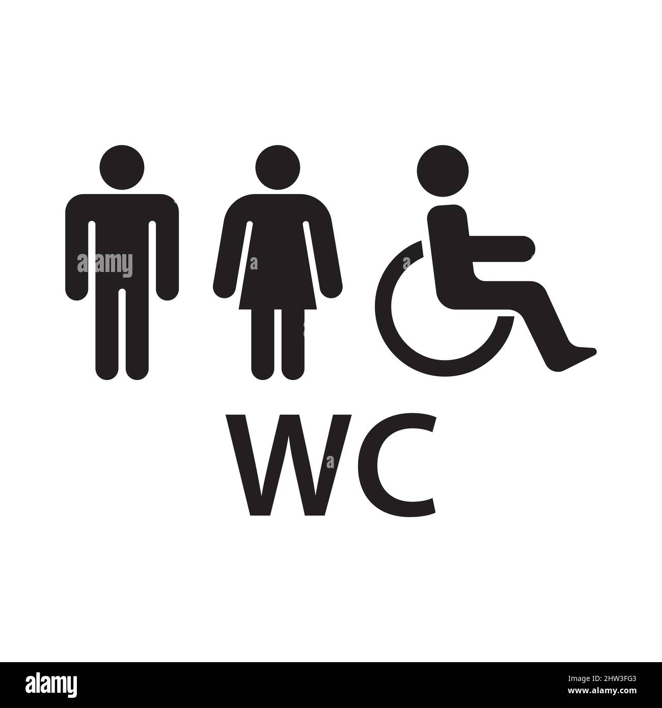 Pictogramme Vector toilettes publiques et logo wc Image Vectorielle ...