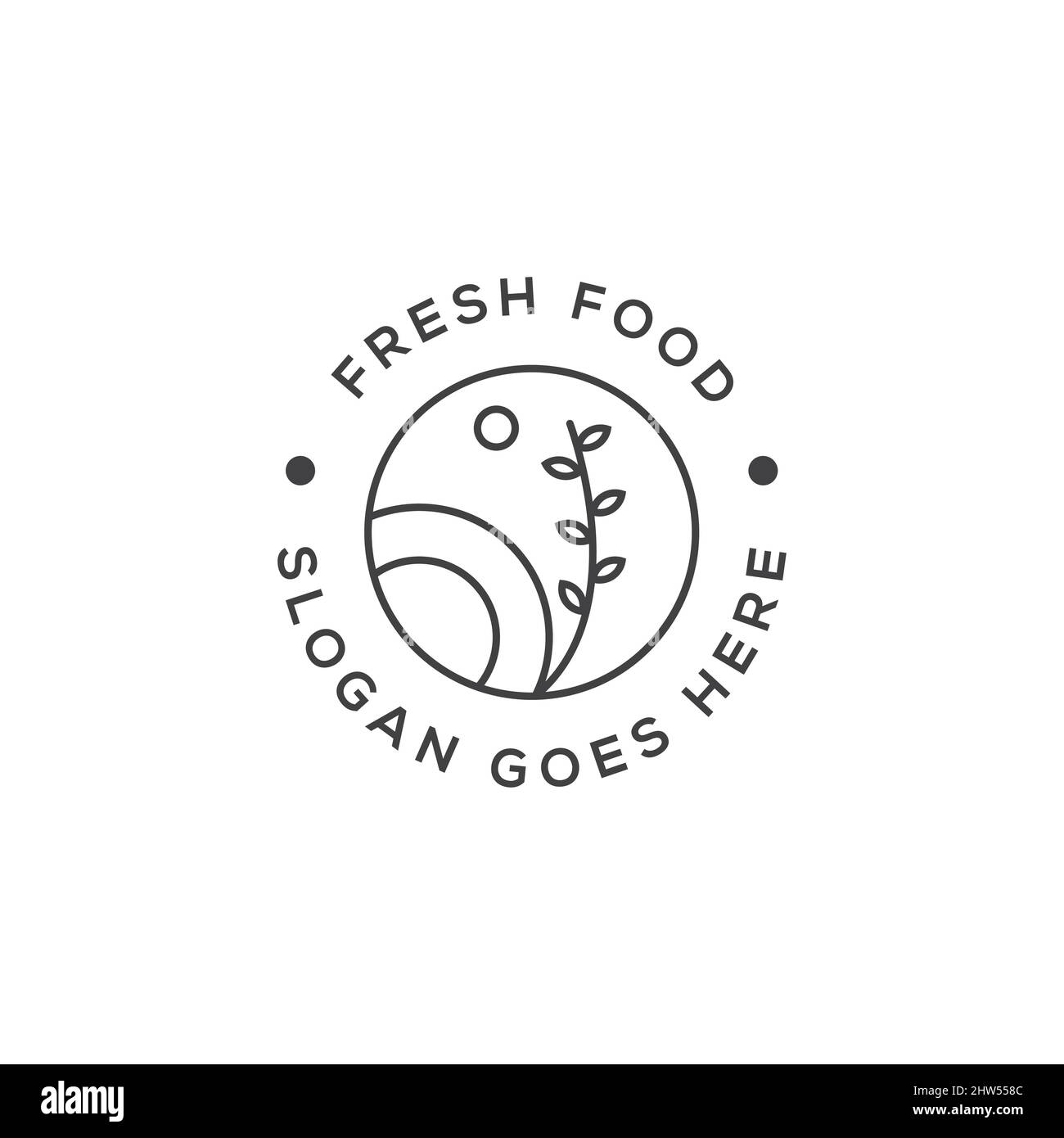 simple contour fresh food logo design inspiration, bio logo alimentaire ...