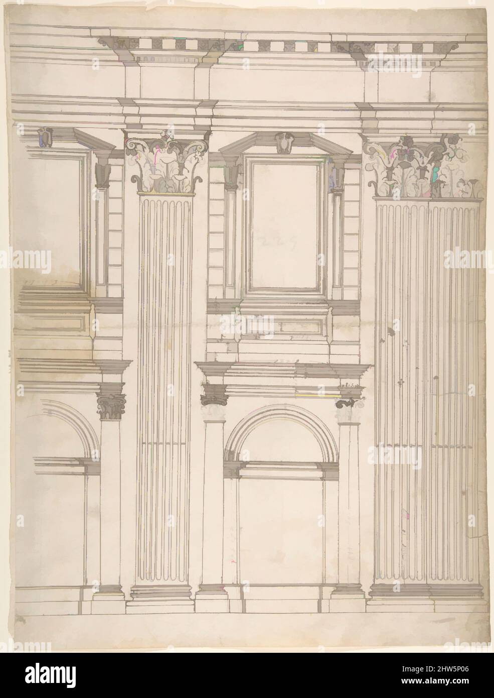 Art inspiré de St. Peter's, abside, élévation partielle (recto) vierge ...