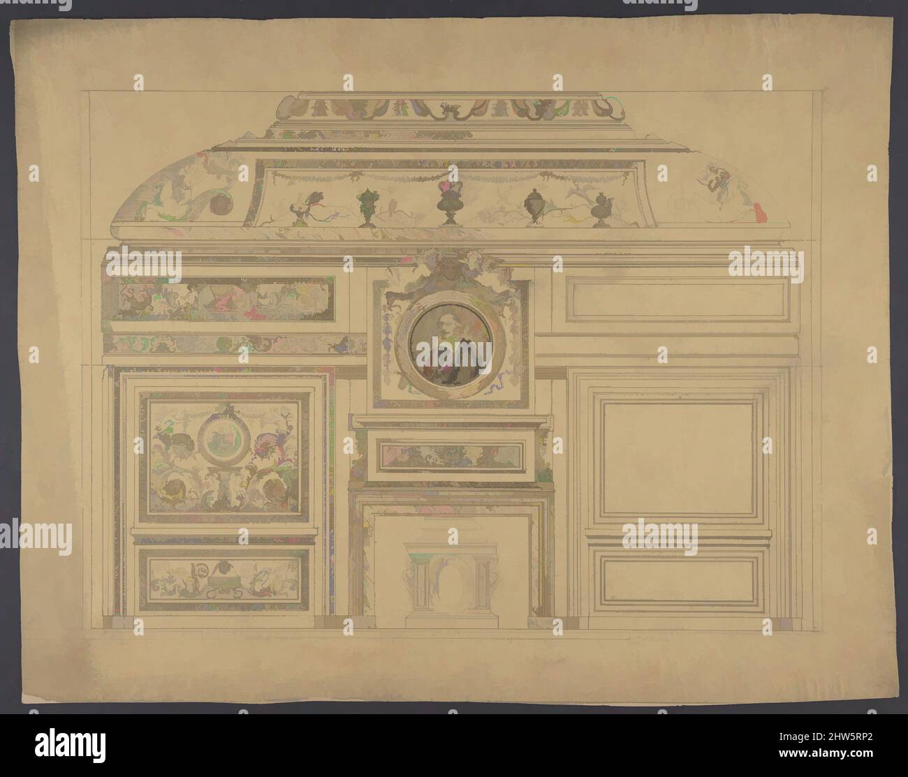 Art inspiré de la Boiserie de l'Hôtel Colbert de Villacerf, 19th ...