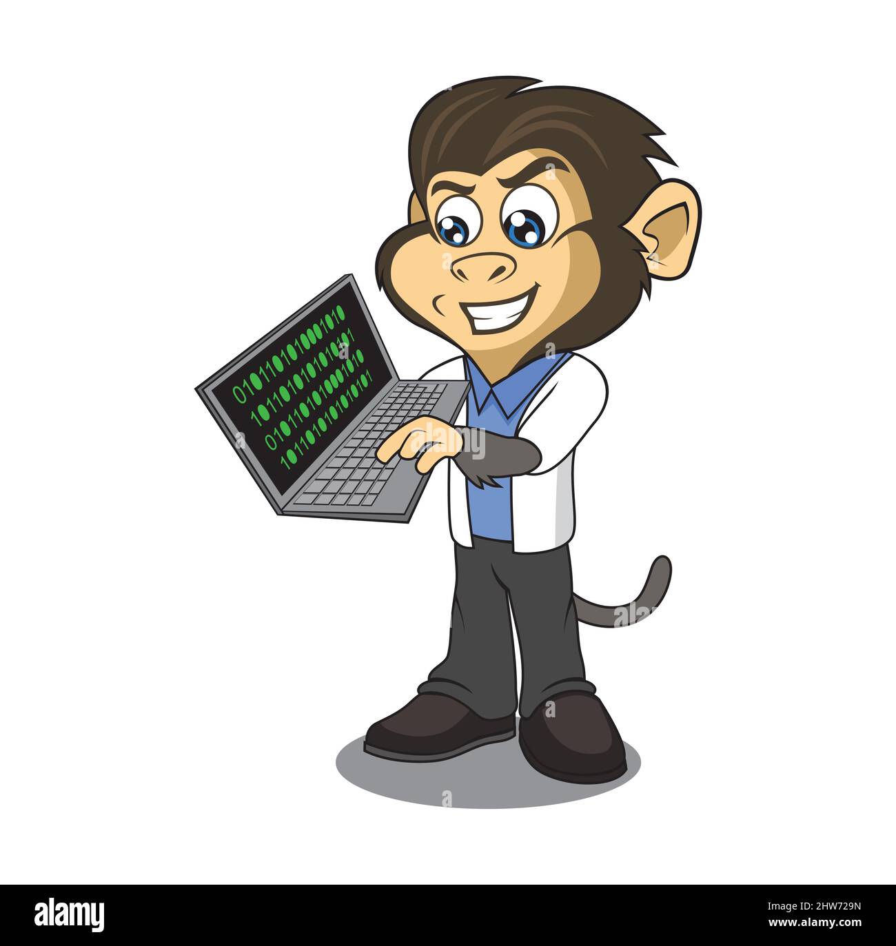 Monkey hacker dessin de personnage de dessin de dessin animé ...