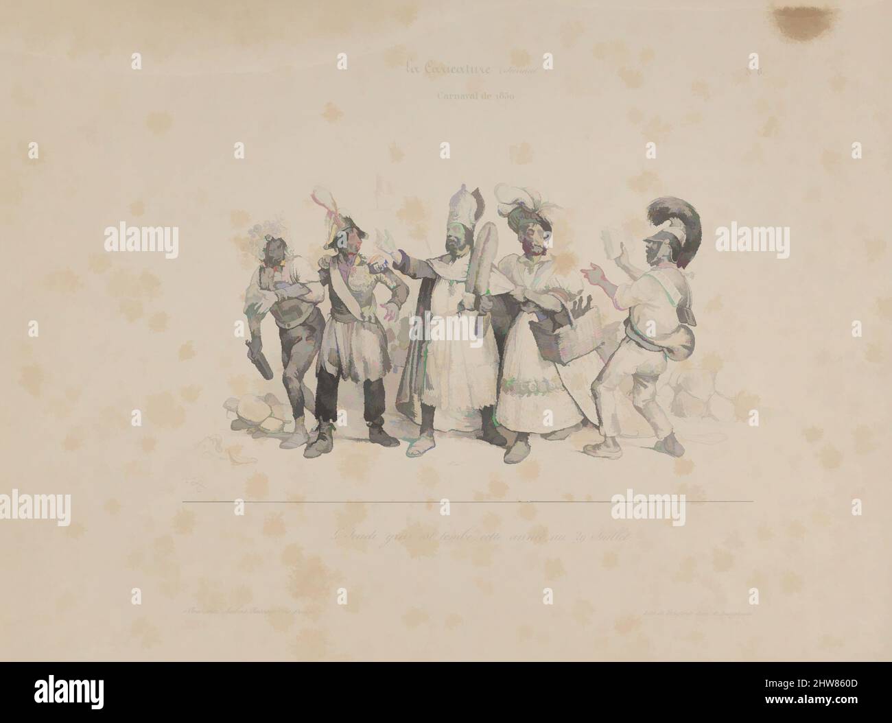Art inspiré par Carnaval de 1830 (de la caricature), 1850, lithographie ...
