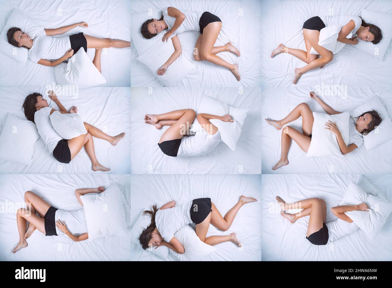 Woman sleeping positions Banque de photographies et d’images à haute résolution - Alamy