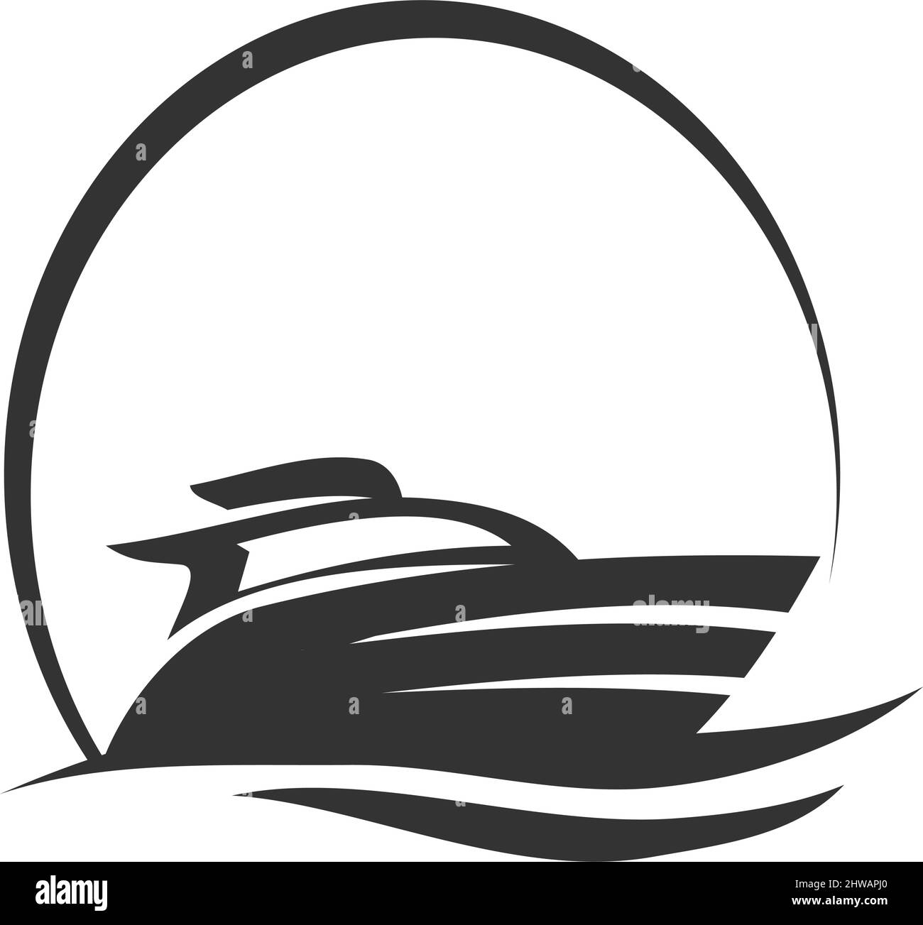 Bateau yacht logo icône Illustration identité de marque Image ...