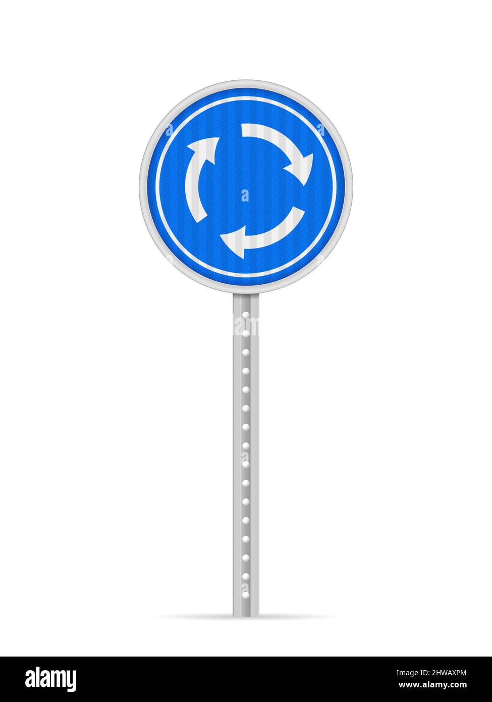 Panneau rond-point sur fond blanc. Illustration vectorielle Photo Stock ...