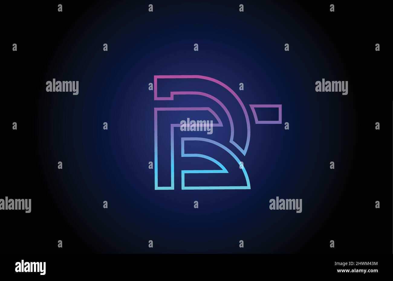 Logo lettre R avec ligne. Modèle créatif pour l'entreprise et les ...