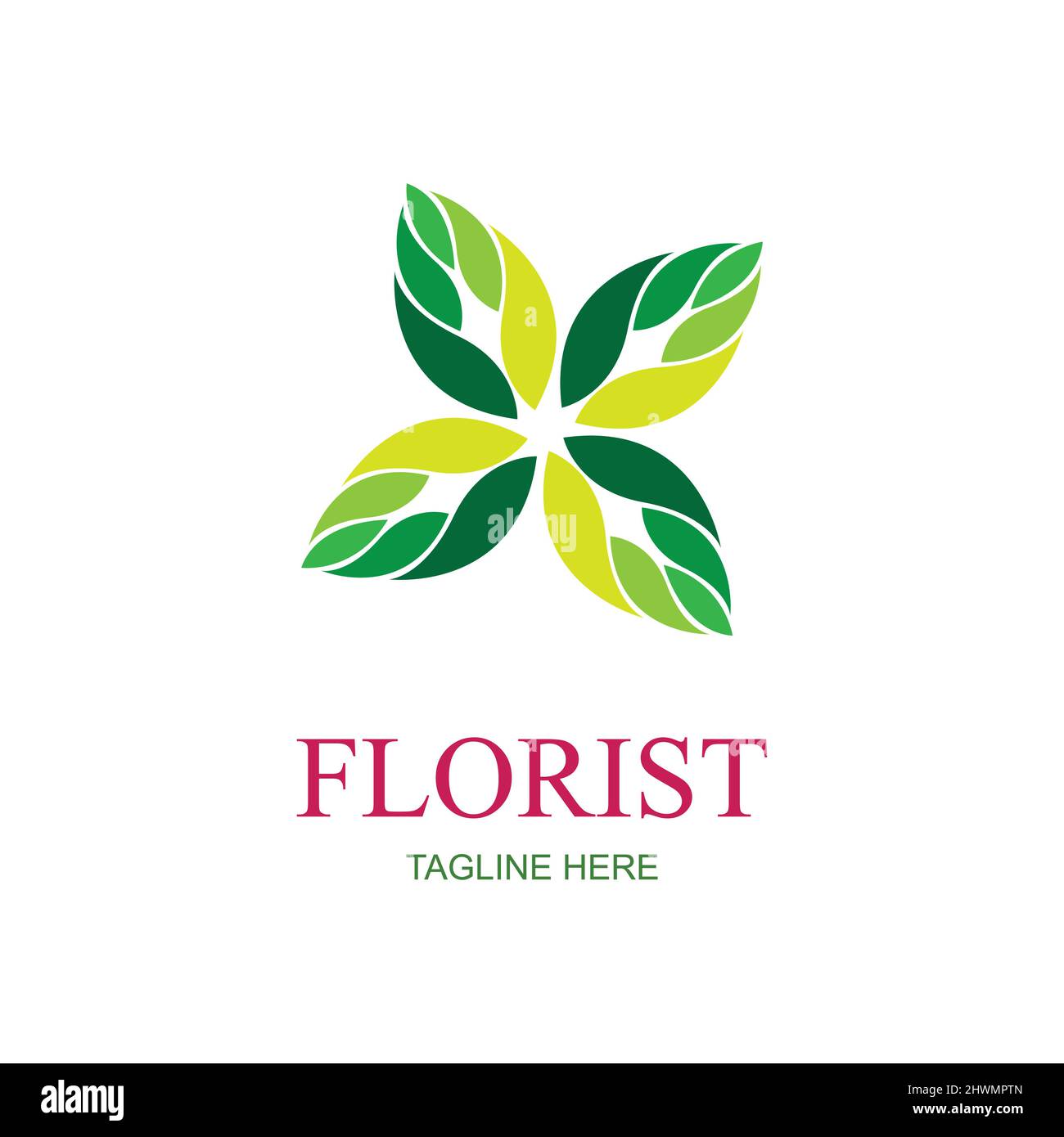 Modèle de dessin d'illustration du logo du fleuriste - vectoriel Image ...