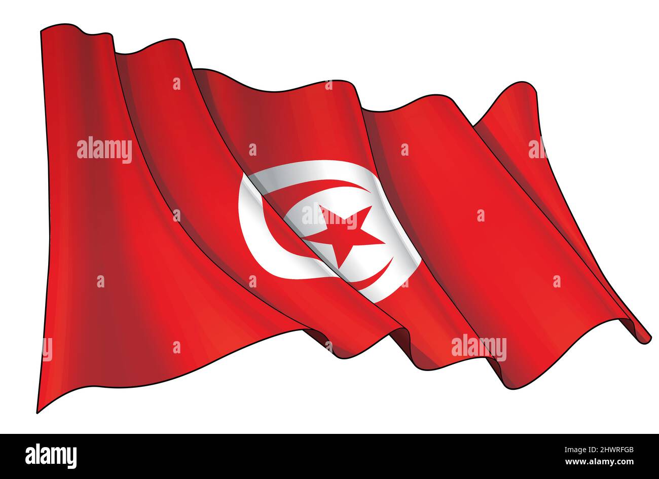 Drapeau tunis Banque d'images vectorielles - Alamy
