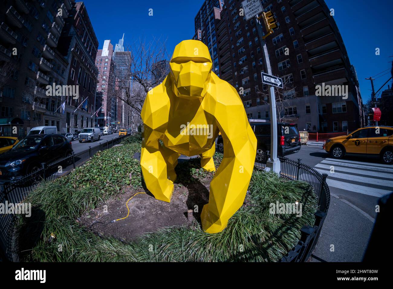Le mojo le Gorilla, qui fait partie du zoo de Park Avenue, sculpture de ...