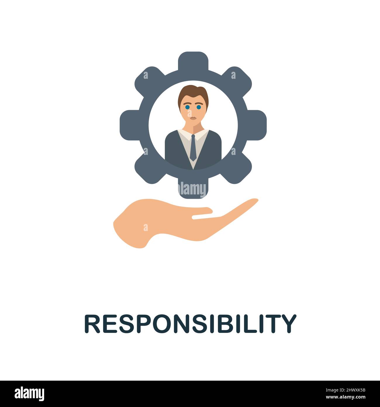 Icône de responsabilité plate. Affiche d'élément de couleur de la ...