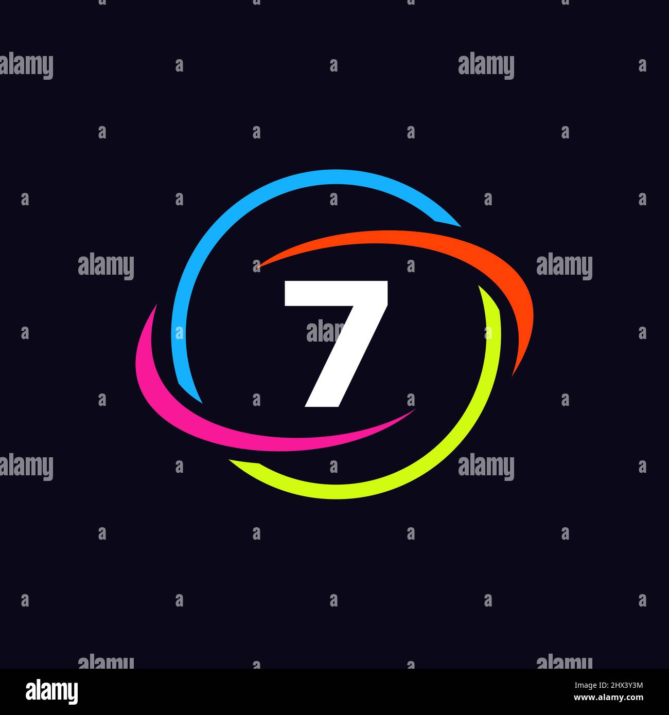 Logo de la technologie sur le concept de 7 lettres. Logo technologique ...
