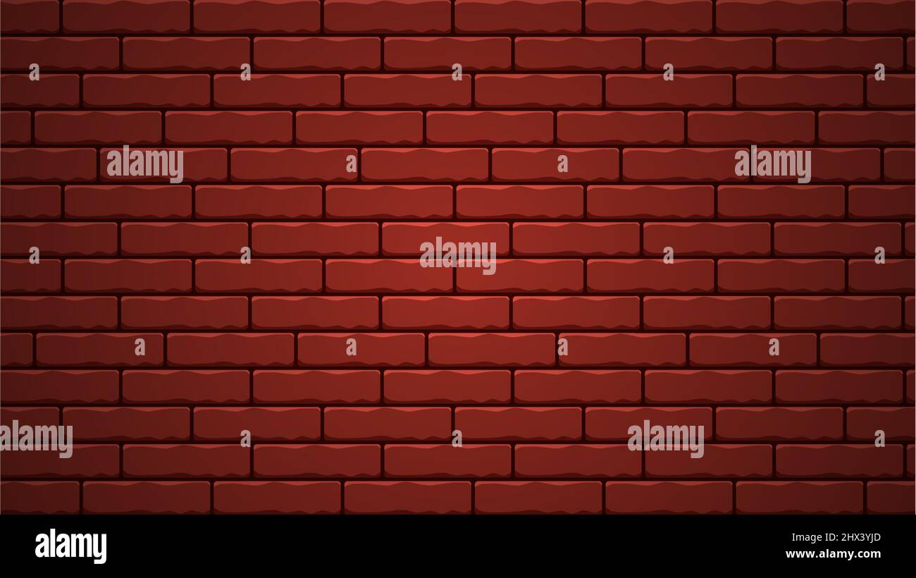 Mur de briques rouges dessin réaliste arrière-plan. Modèle de ...