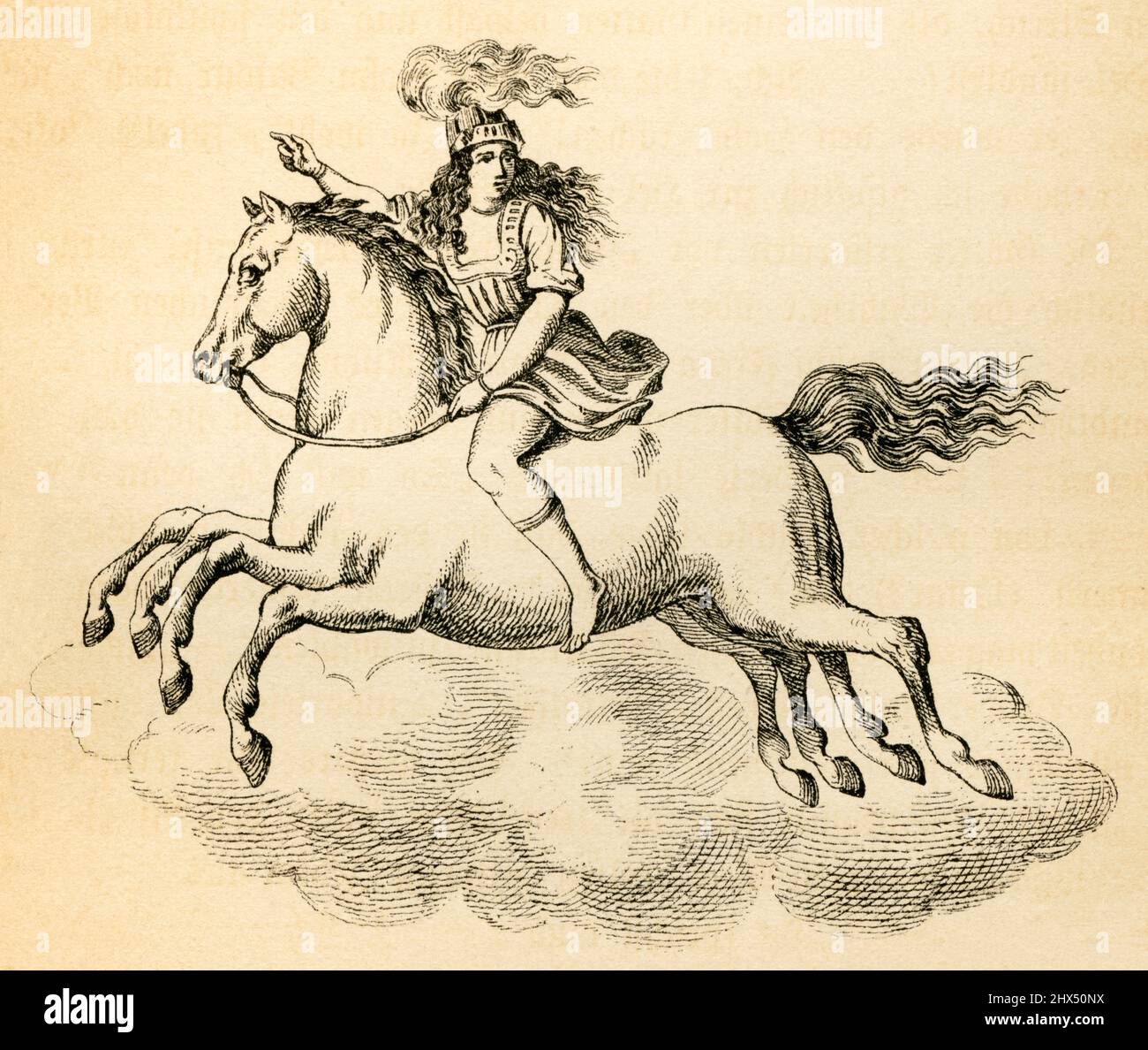 Europa, Hermodh auf Odin´s Pferd, Szene aus der nordischen Mythologie ...