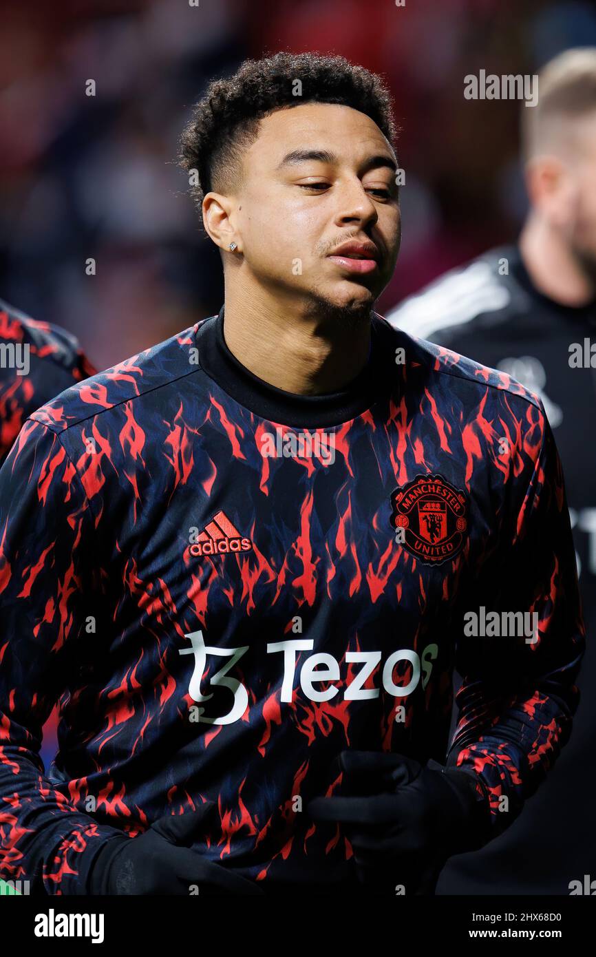 MADRID - 23 FÉVRIER : Jadon Sancho se réchauffe avant le match de la ...