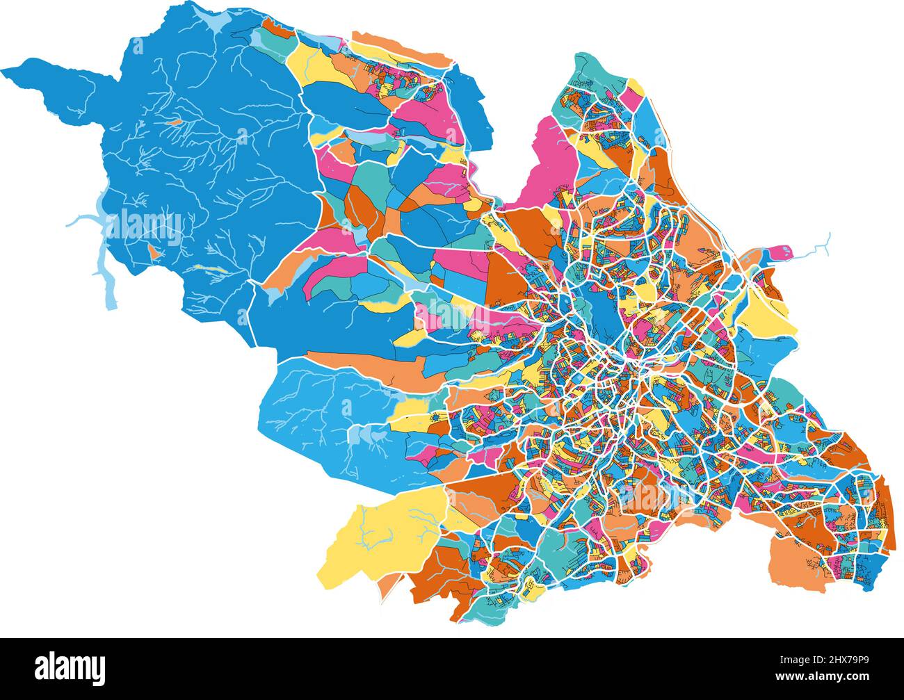 Mappa di sheffield Banque d'images vectorielles - Alamy