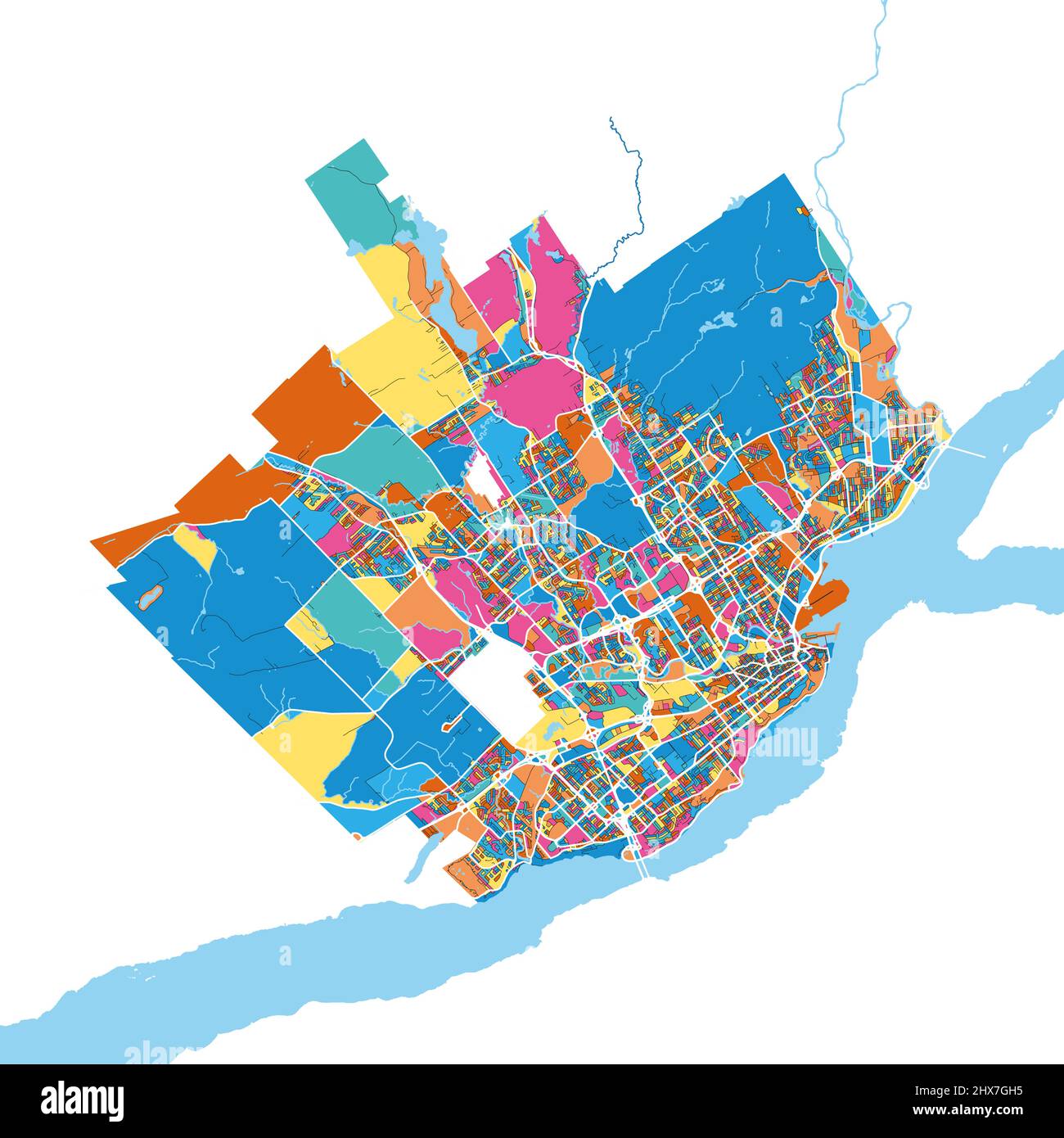 QuebecCity, Québec, Canada carte d'art vectoriel haute résolution ...