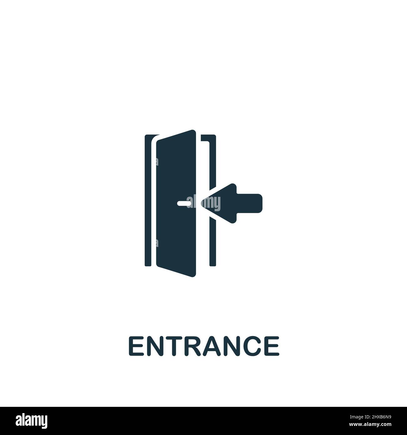 Icône entrée. Icône d'entrée simple monochrome pour modèles, conception ...