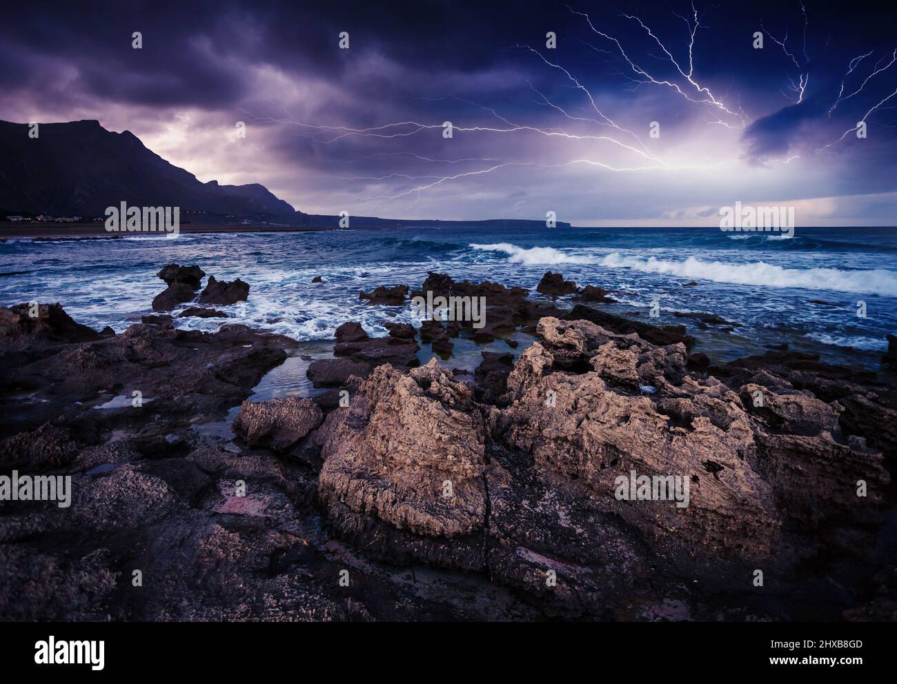 Vue fantastique sur la réserve naturelle de Dello Zingaro. Scène ...