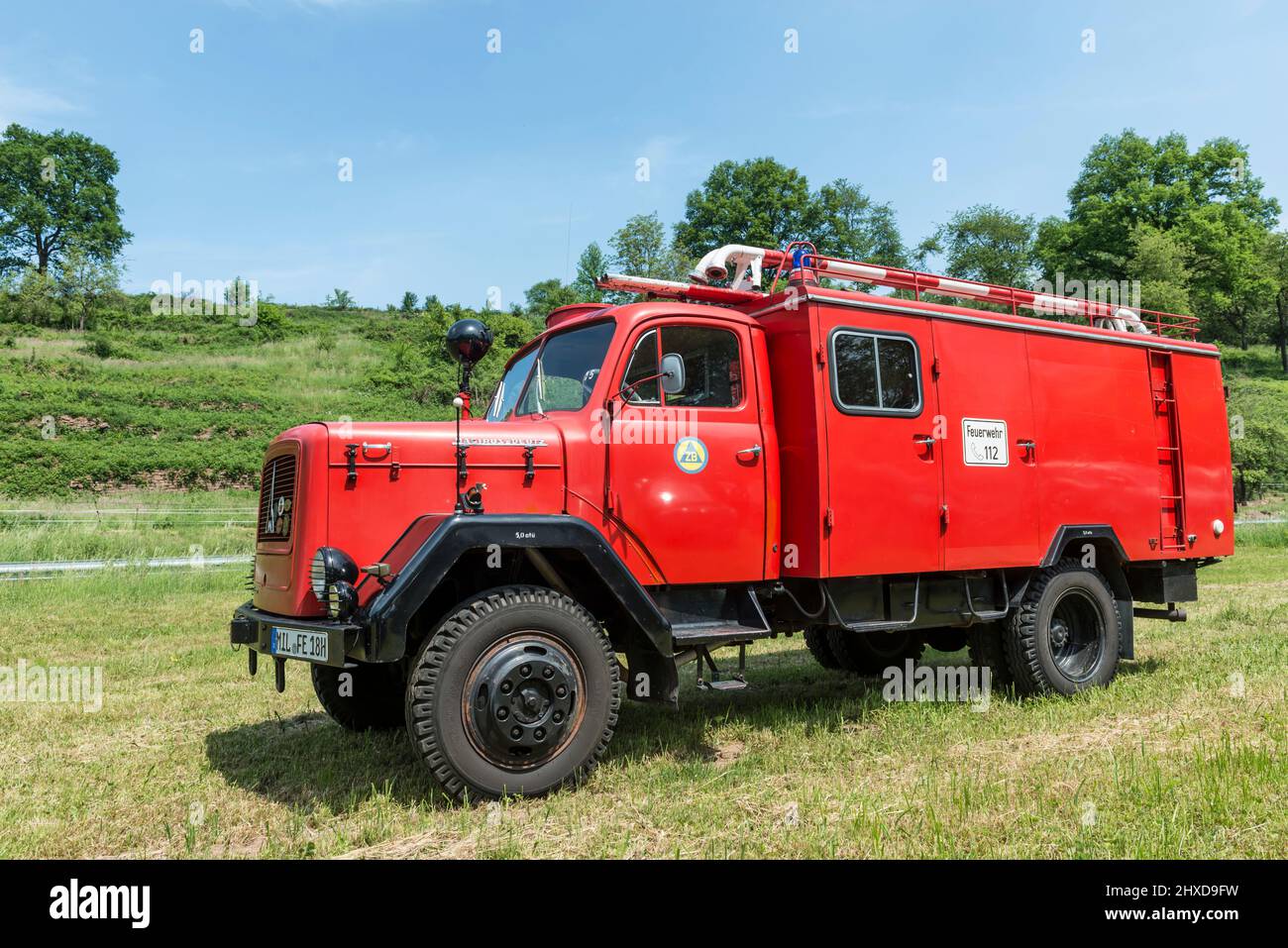 Lützelbach, Hesse, Allemagne, Magirus Deutz F Mercur 125 A, moteur incendie de réservoir, année ...