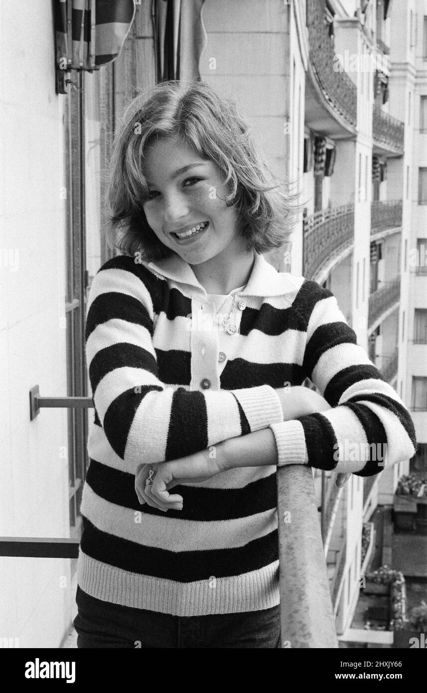 L'actrice Tatum O'Neal, âgée de treize ans, en photo à l'hôtel ...