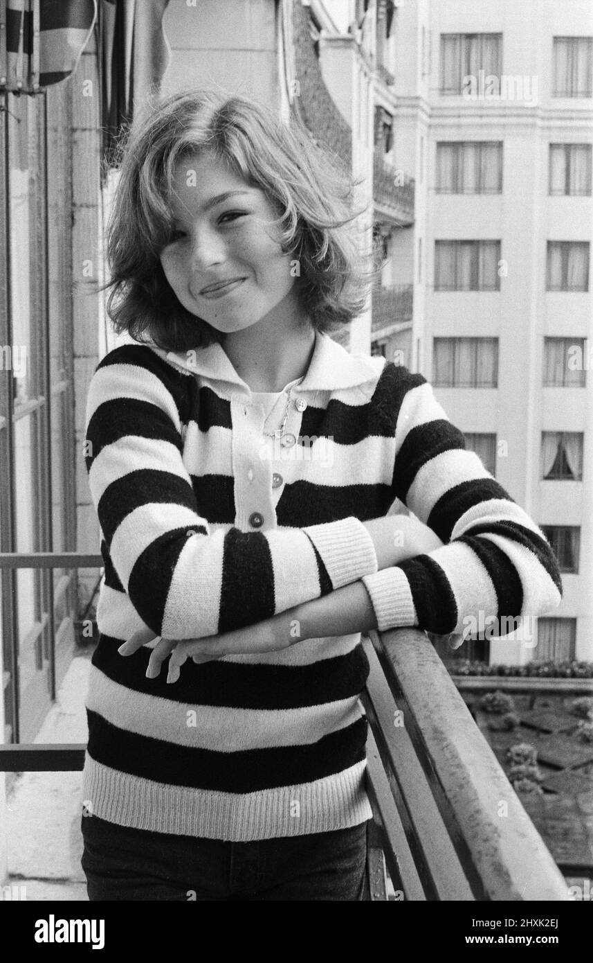 L'actrice Tatum O'Neal, âgée de treize ans, en photo à l'hôtel ...