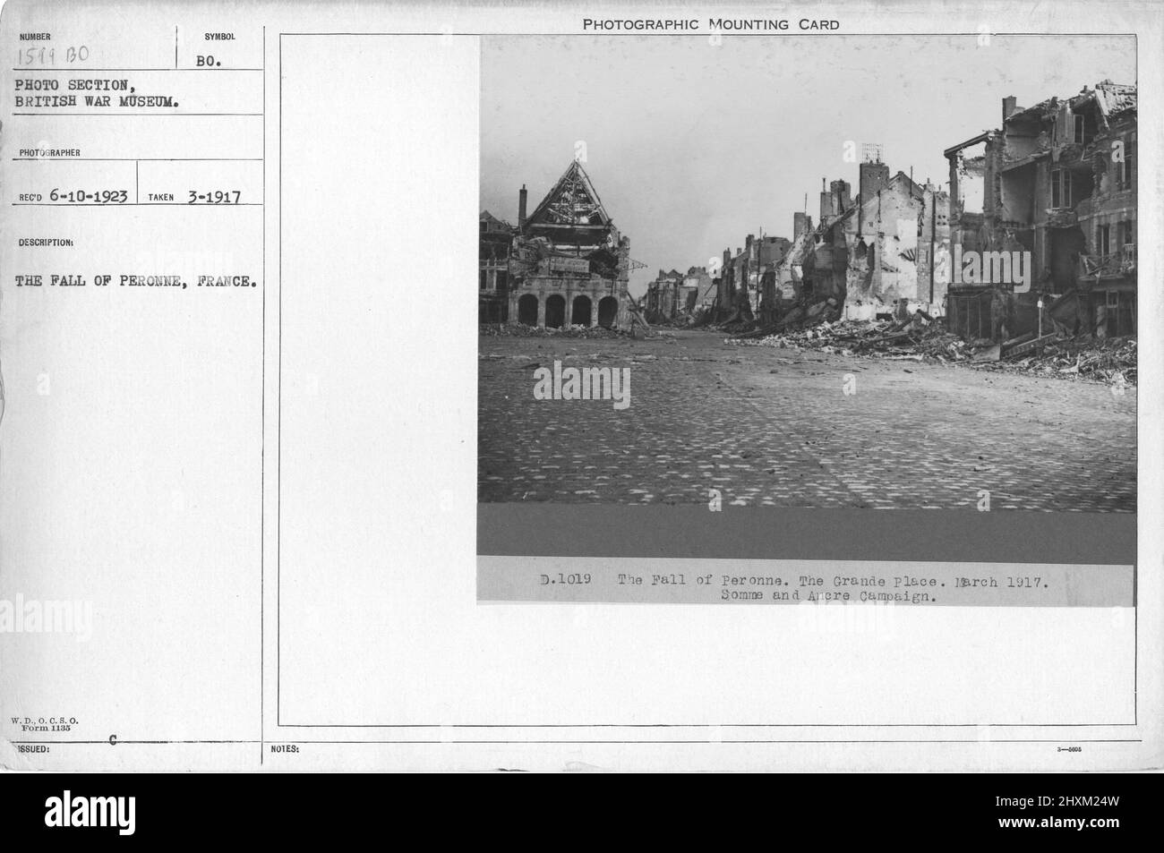 Péronne france ww1 Banque d'images noir et blanc - Alamy