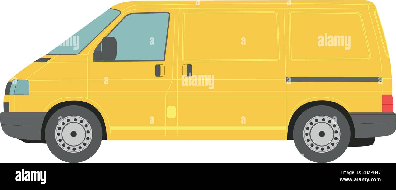 Grand minibus jaune sur fond blanc - illustration vectorielle Image ...