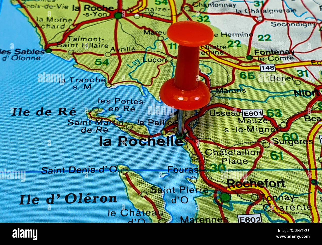 La rochelle sur une carte Banque de photographies et d’images à haute ...