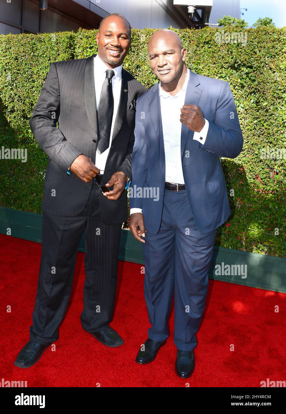 Lennox Lewis, Evander Holyfield arrivant à l'ESPYS 2014 tenu au Nokia ...