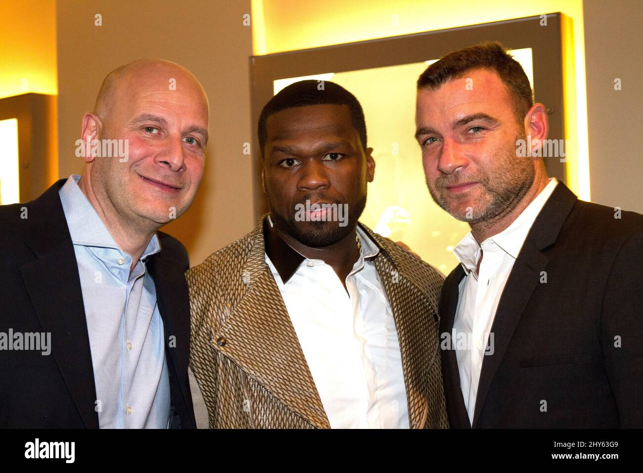 Lou DiBella, Curtis '50 cent' Jackson et Liev Schreiber assistant à la ...