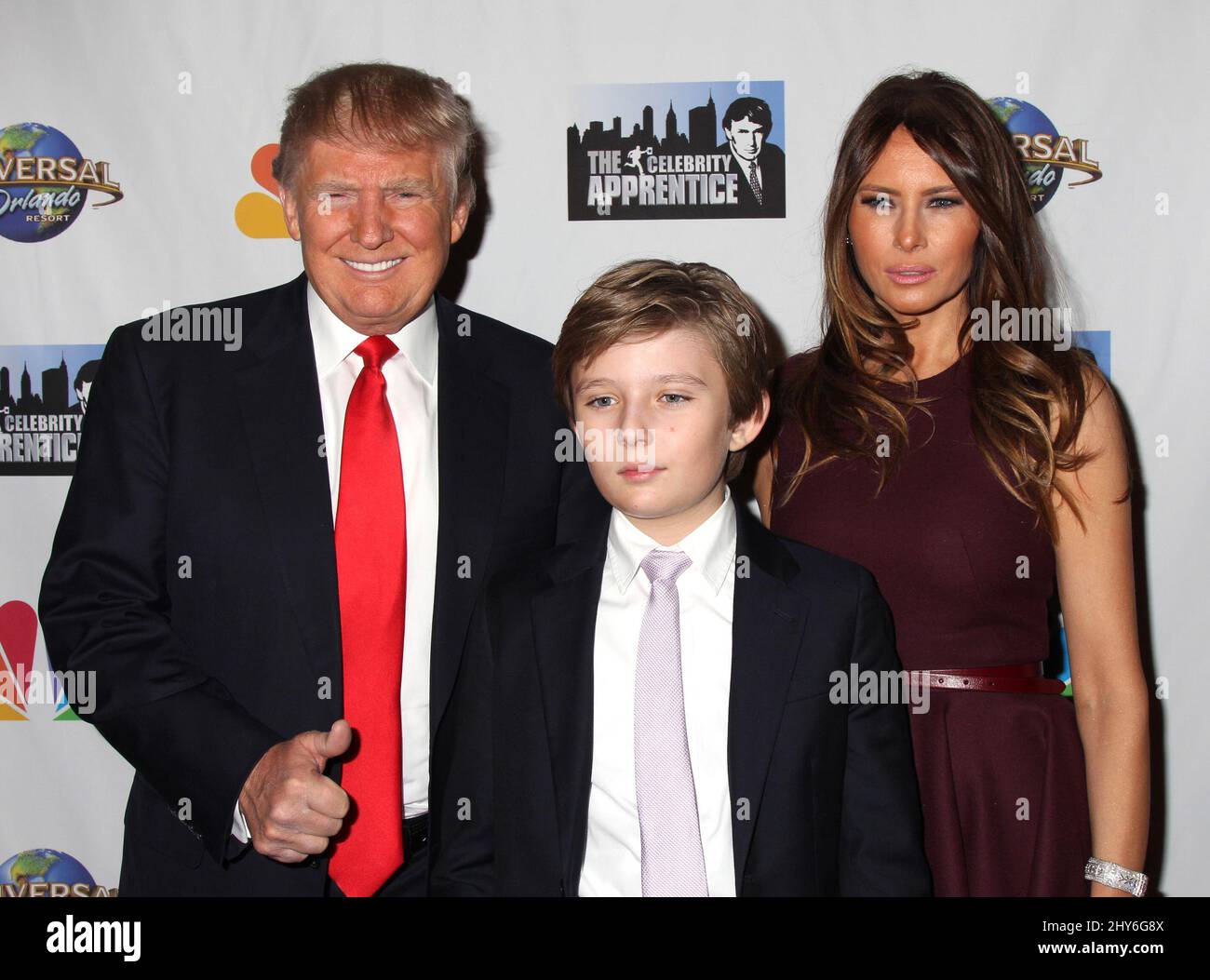 Donald Trump, son fils Barron Trump et Melania Trump participant au ...