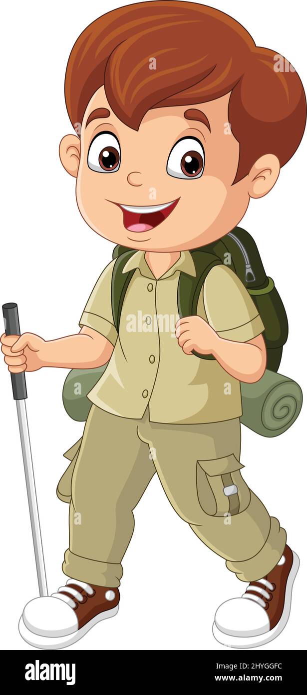 Boy explorer cartoon illustration Banque de photographies et d’images à ...