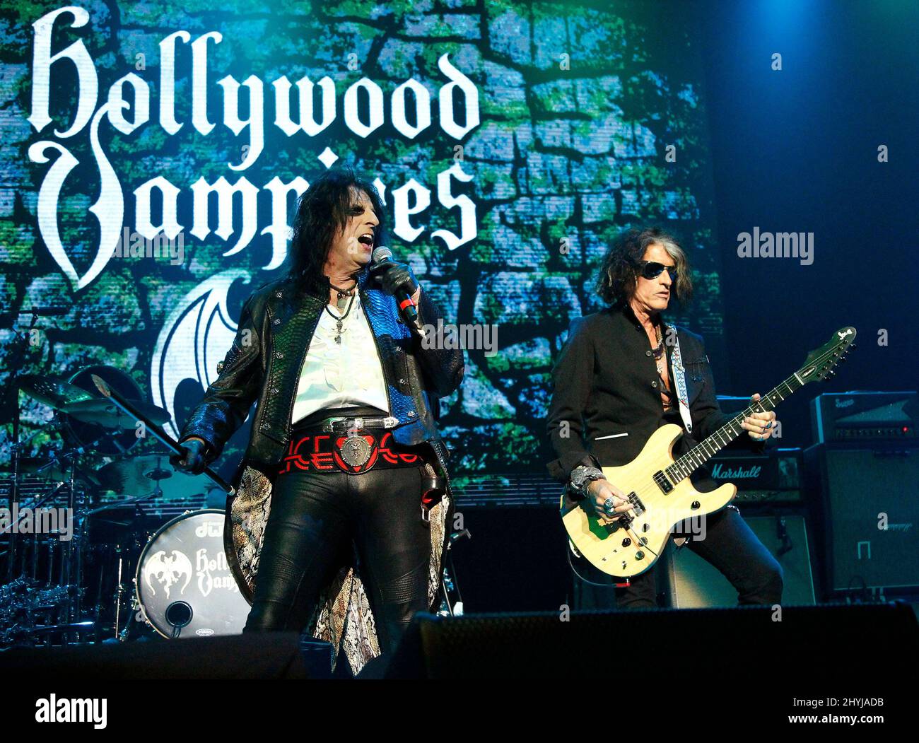 Alice Cooper et Joe Perry sur scène au concert Hollywood Vampires qui a ...